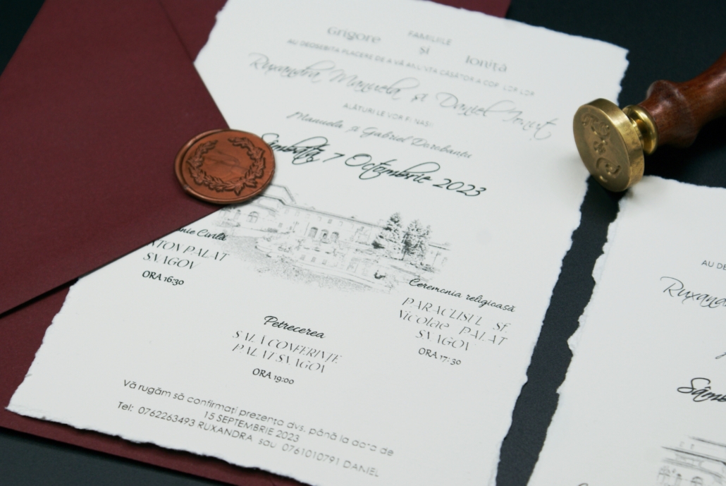 Model invitatii de nunta – Hartie rupta manual | Invitatii de nunta de ...